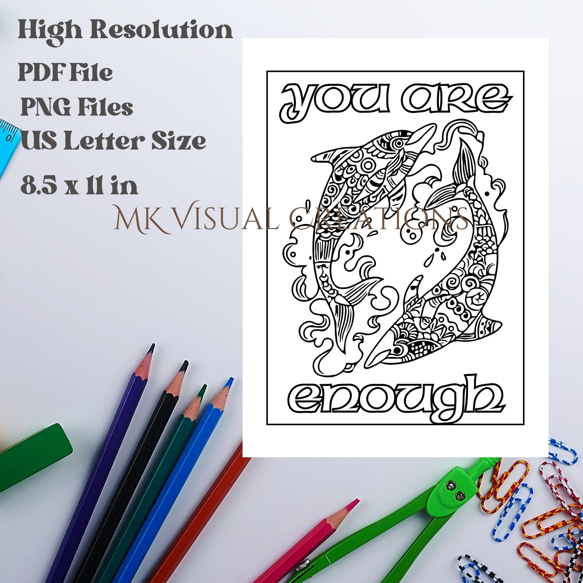 Mandala Animals Mental Health Coloring Book, Printable Self-care ...