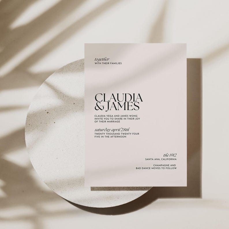 Minimalist Wedding Invitation Suite: Modern Neutral Design (canva ...