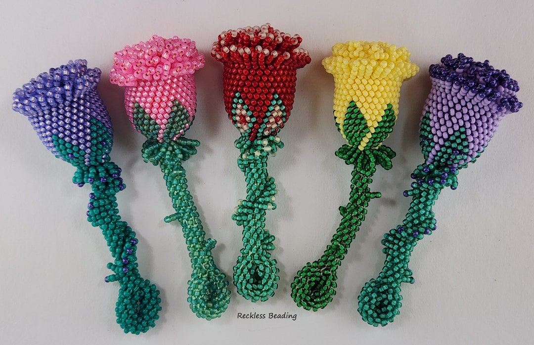 Bead Crochet Tutorial for a Rose Keychain - Etsy