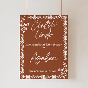 Cielito Lindo Baby Shower Welcome Signs, Customizable Brown Talavera ...