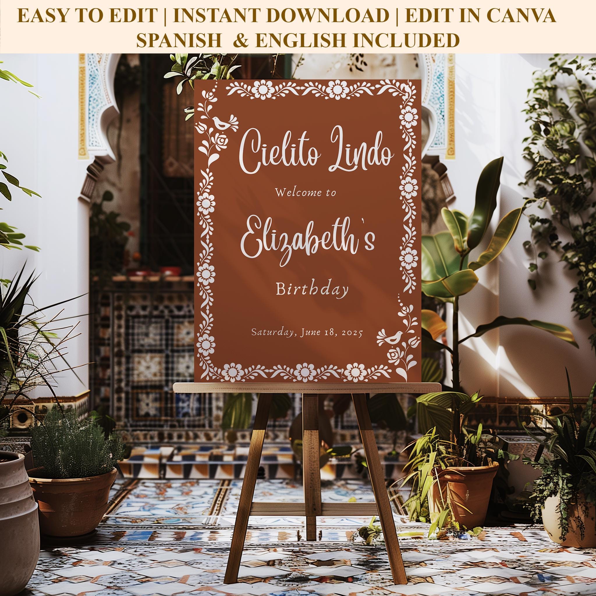Talavera Cielito Lindo Welcome Sign, Mexican Fiesta (digital File) - Etsy