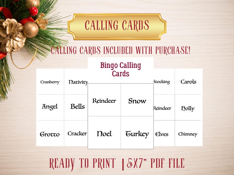 30 Christmas Bingo Cards, Printable Christmas Bingo Game for Kids ...