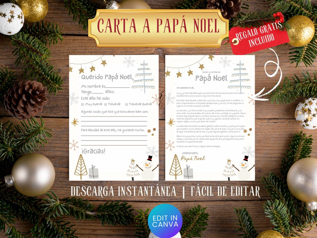 Spanish Letter to Santa, Kids Letter to Santa, Printable Letter to ...