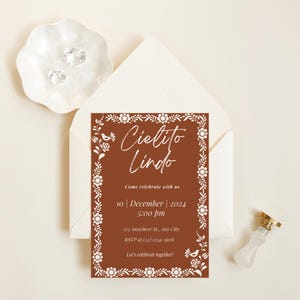 Brown Cielito Lindo Digital Invitation, Customizable Talavera Design ...