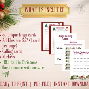 30 Christmas Bingo Cards, Printable Christmas Bingo Game for Kids ...