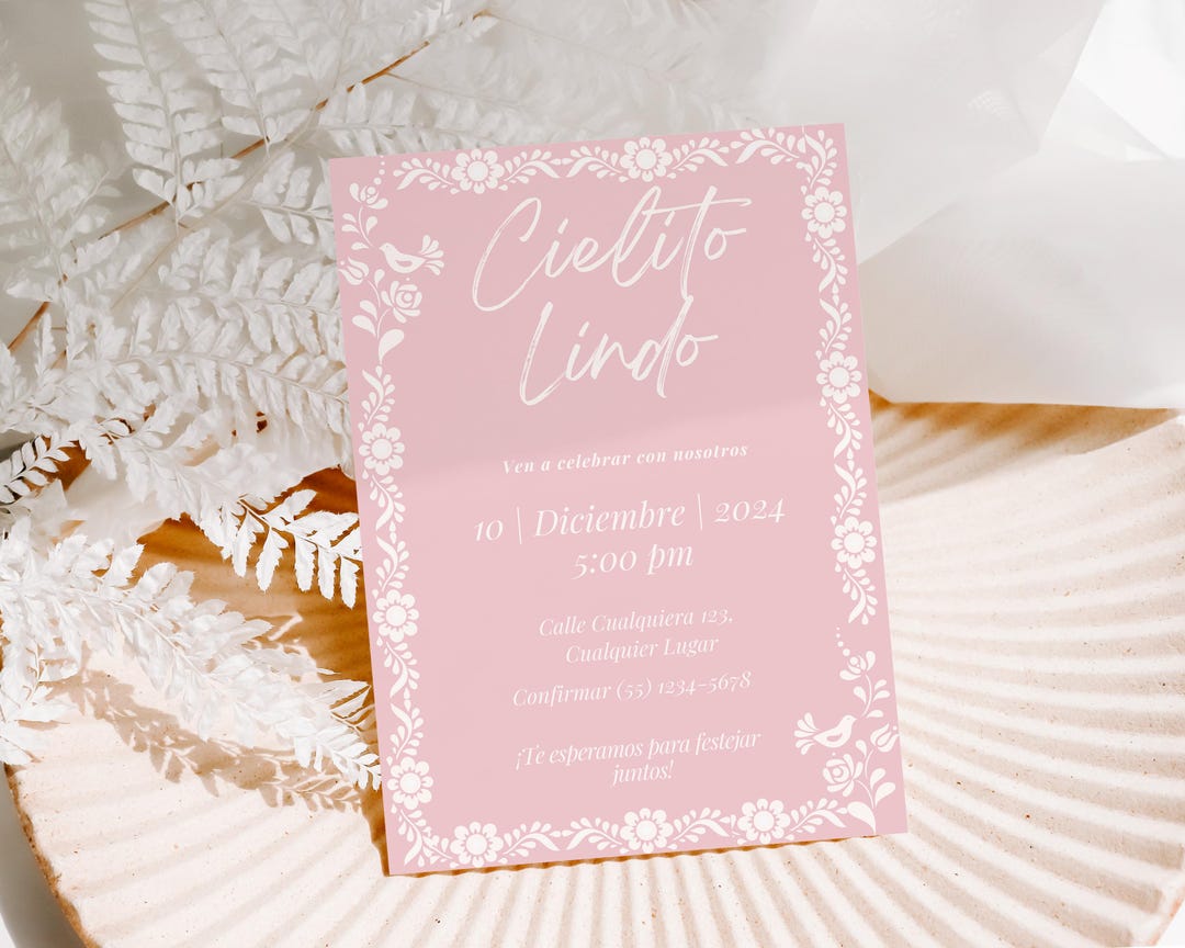 Cielito Lindo Invitation Pink Digital Mexican Talavera Baby Shower ...