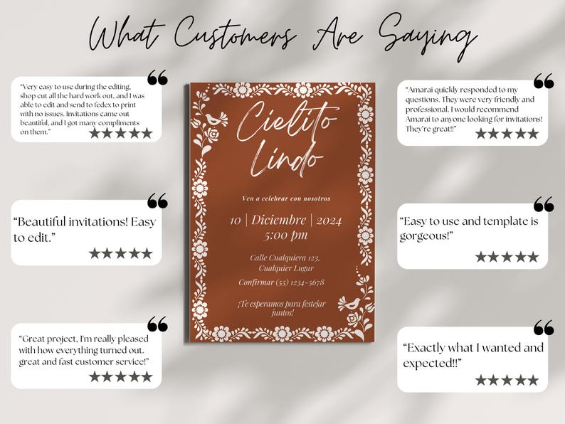 Adorable Cielito Lindo Digital Invitation, Customizable Talavera Design ...