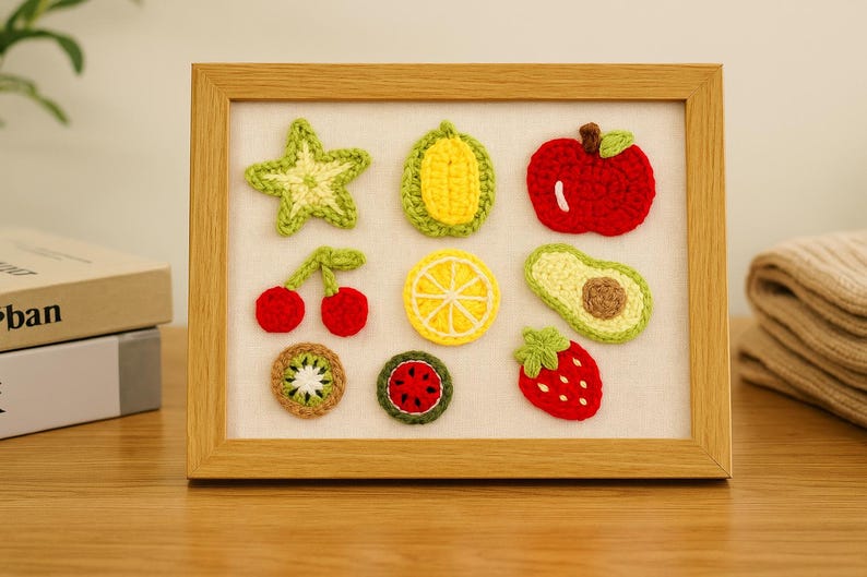 Flat Fruit Crochet Applique Patterns: DIY Decor (PDF Digital Download ...