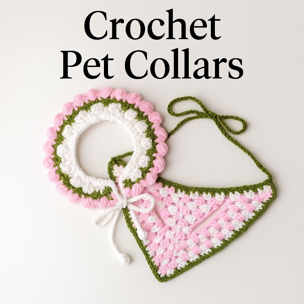 Crochet Pet Bonnet & Bandana Pattern | Small Dog, Cat Costume (PDF ...