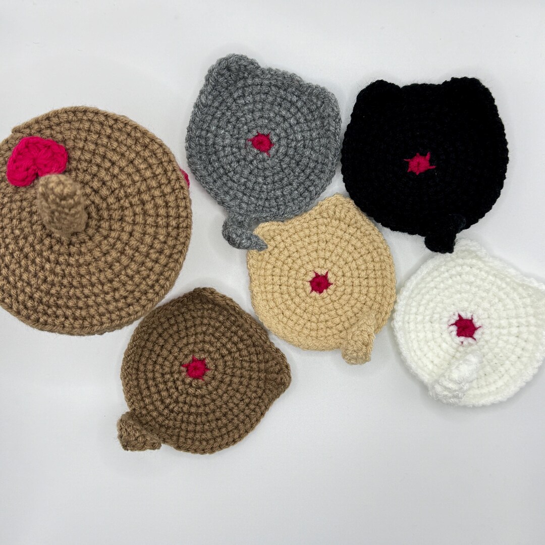 Charming Cat Coaster Set Crochet Pattern – DIY Storage Box With 5 Cute ...