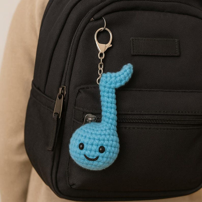 Music Note Keychain Crochet Pattern: Beginner Amigurumi Tutorial (PDF ...
