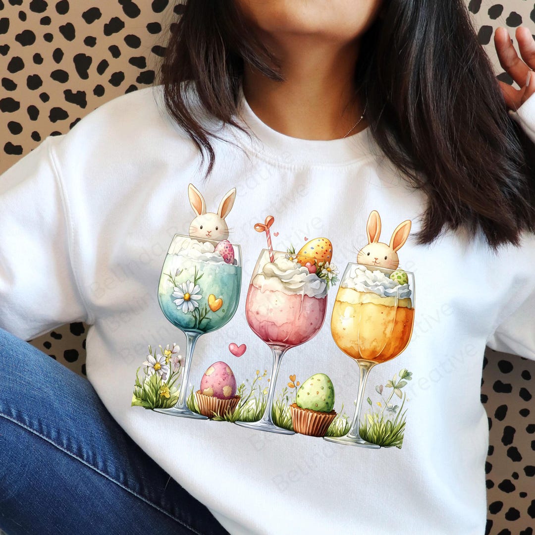 Printable Easter-themed Drink PNG Set | Hand-drawn Watercolor Cartoon ...