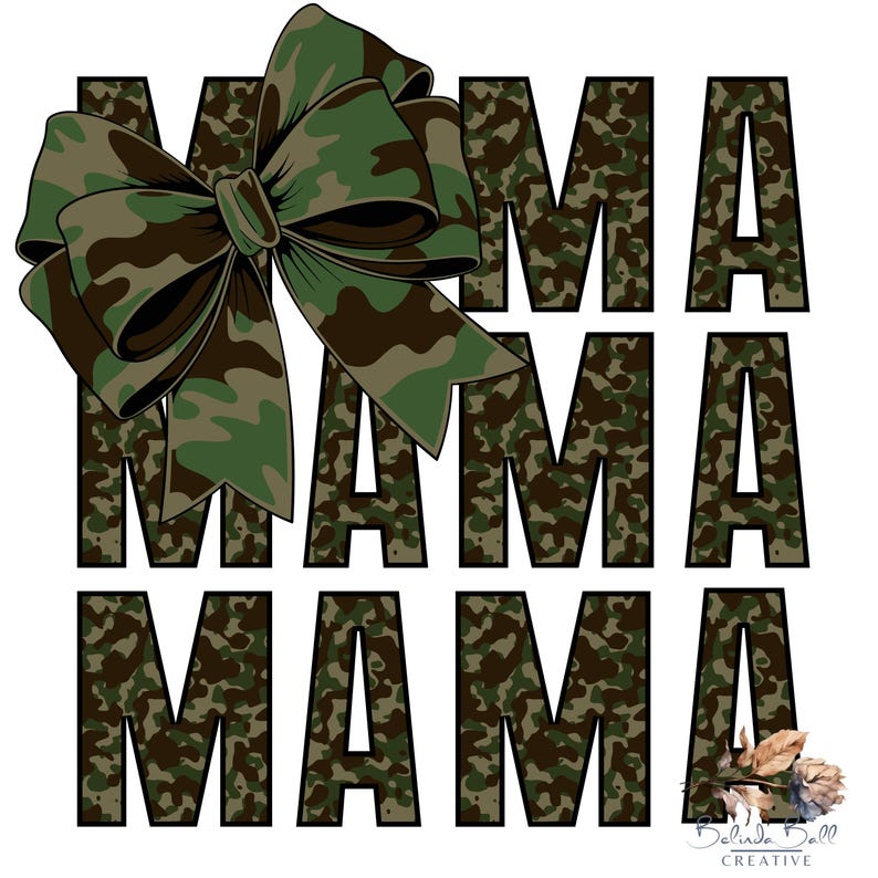 Printable Camo Mama PNG, Camo Bow Clipart, Sublimation PNG, Camouflage ...