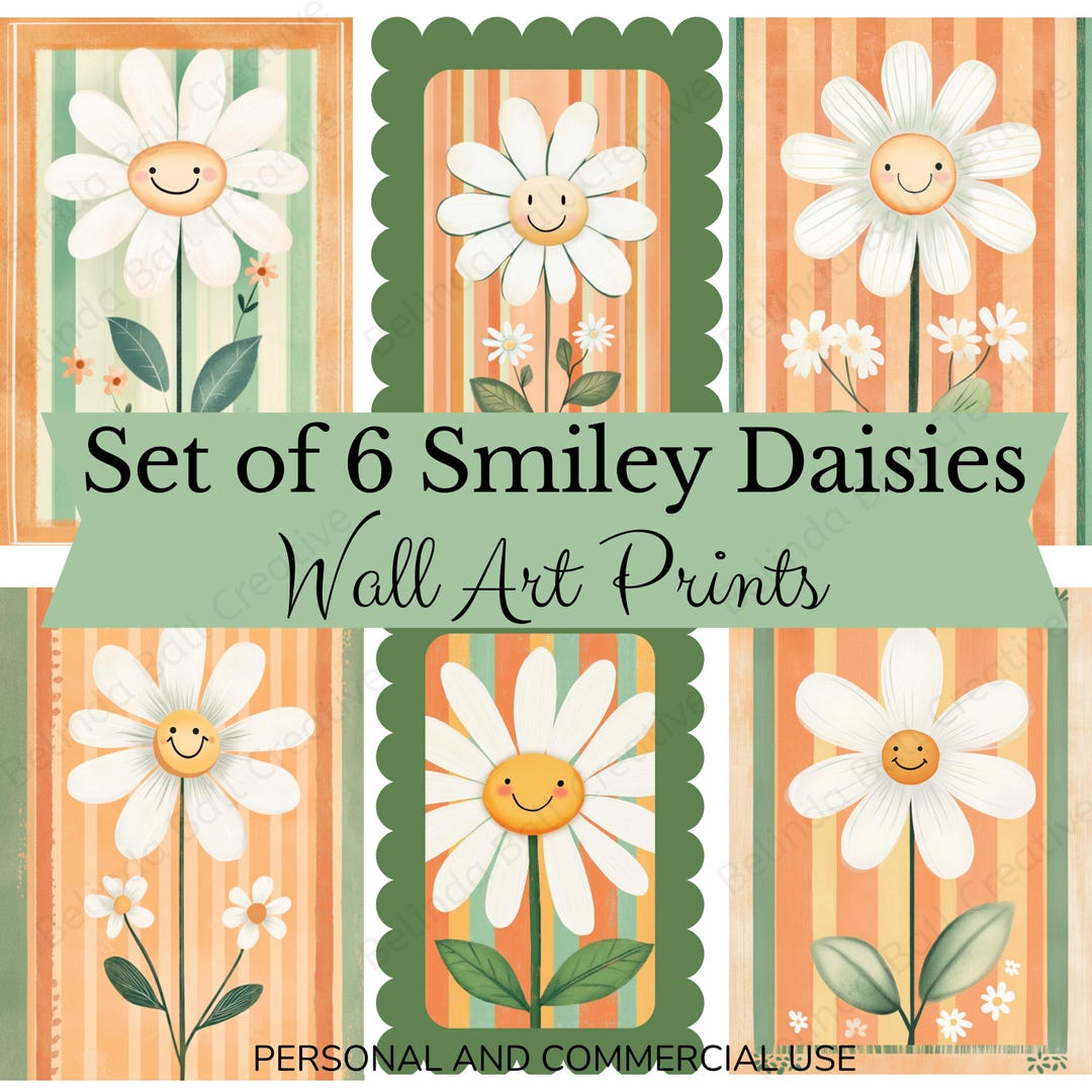 Printable Cute Smiley Daisy PDF – Cute Children's Flower Print With ...