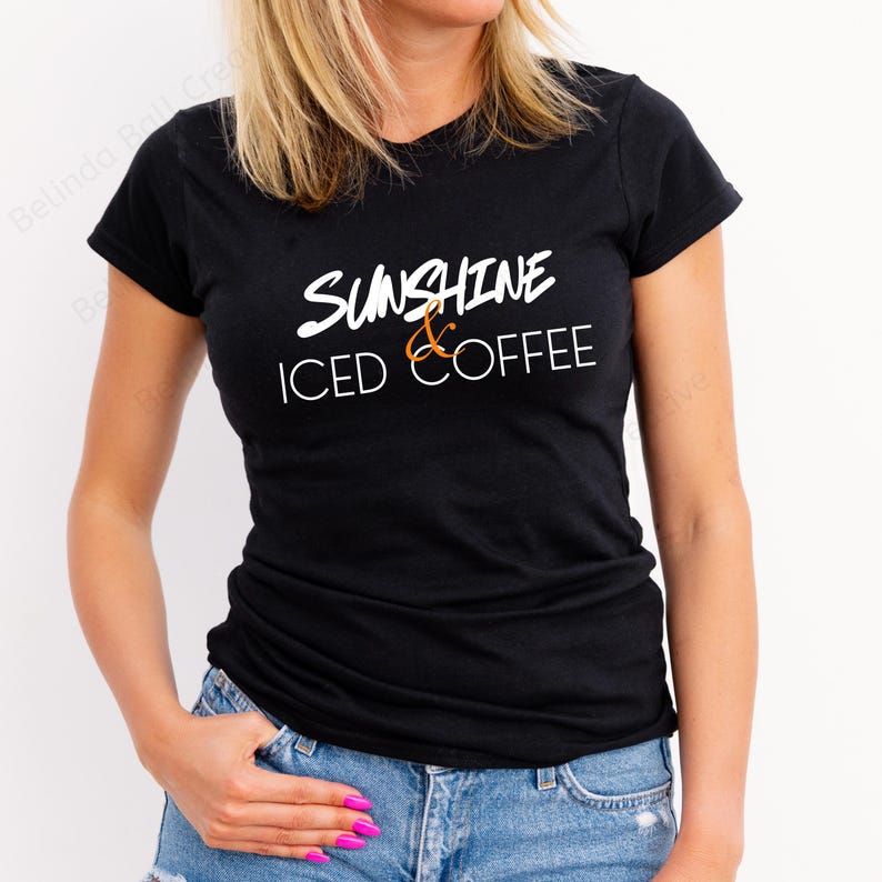 Printable Sunshine & Iced Coffee Font PNG, Fun Summer Sublimation Font ...