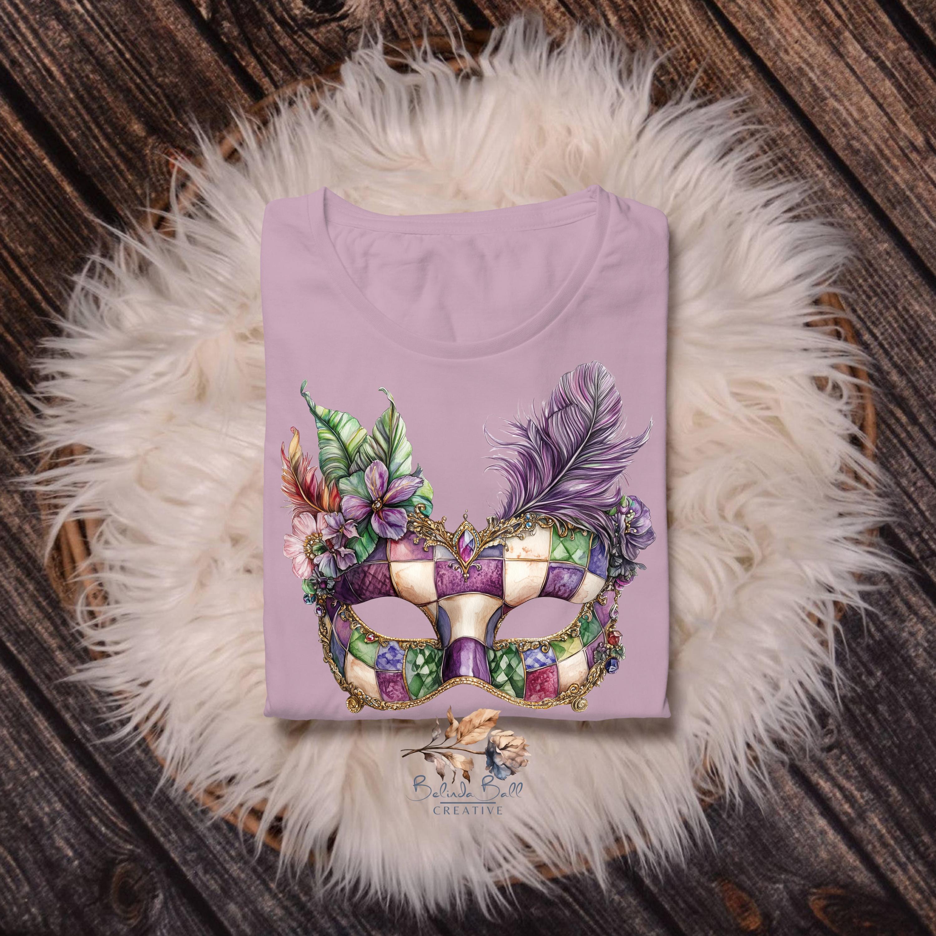 Mardi Gras Mask Clipart, Purple and Green Checkered Masquerade Mask PNG ...