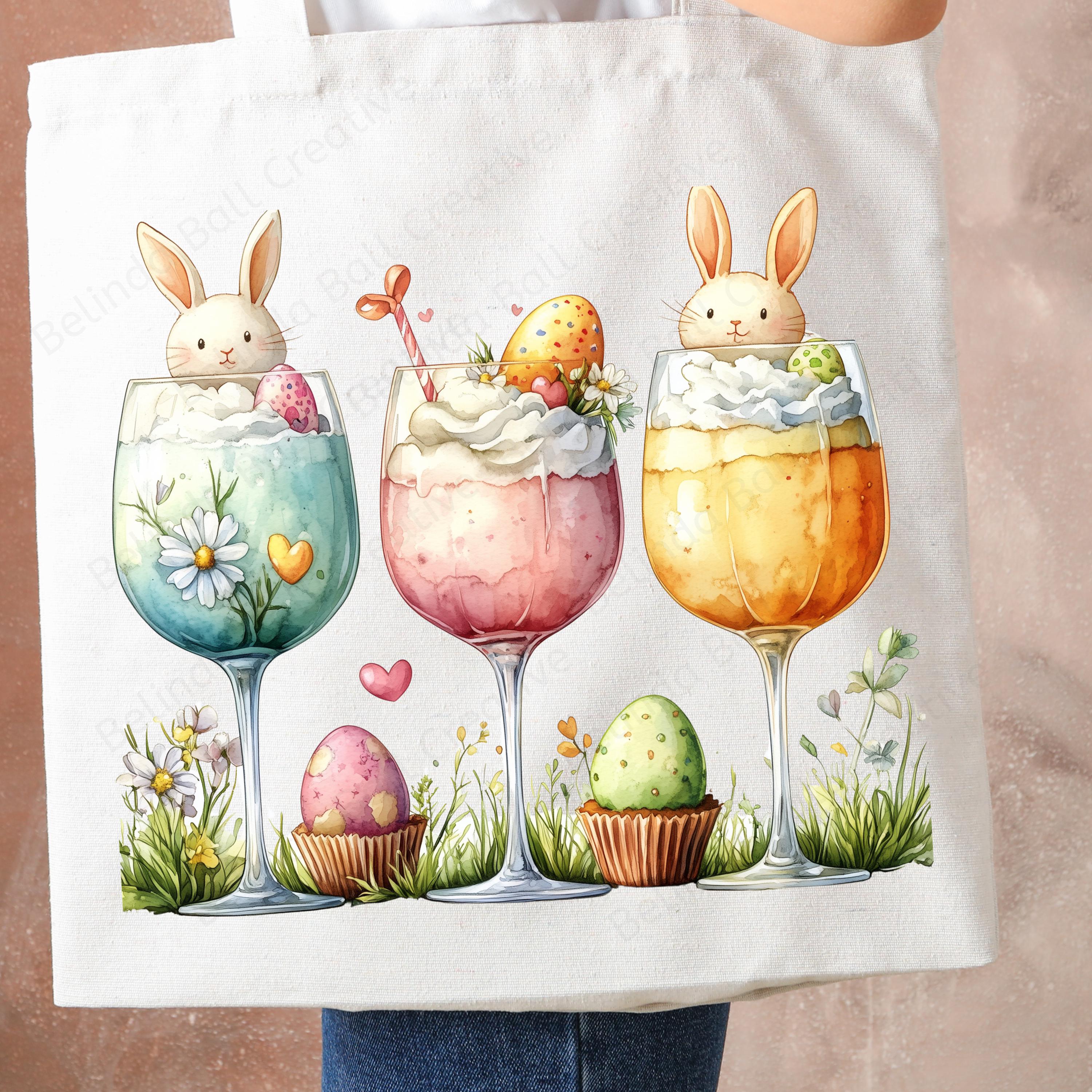 Printable Easter-themed Drink PNG Set | Hand-drawn Watercolor Cartoon ...