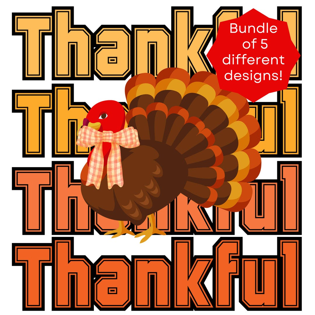 Printable Thanksgiving Turkey PNG, Turkey Clipart, Bundle of 5 Turkey ...