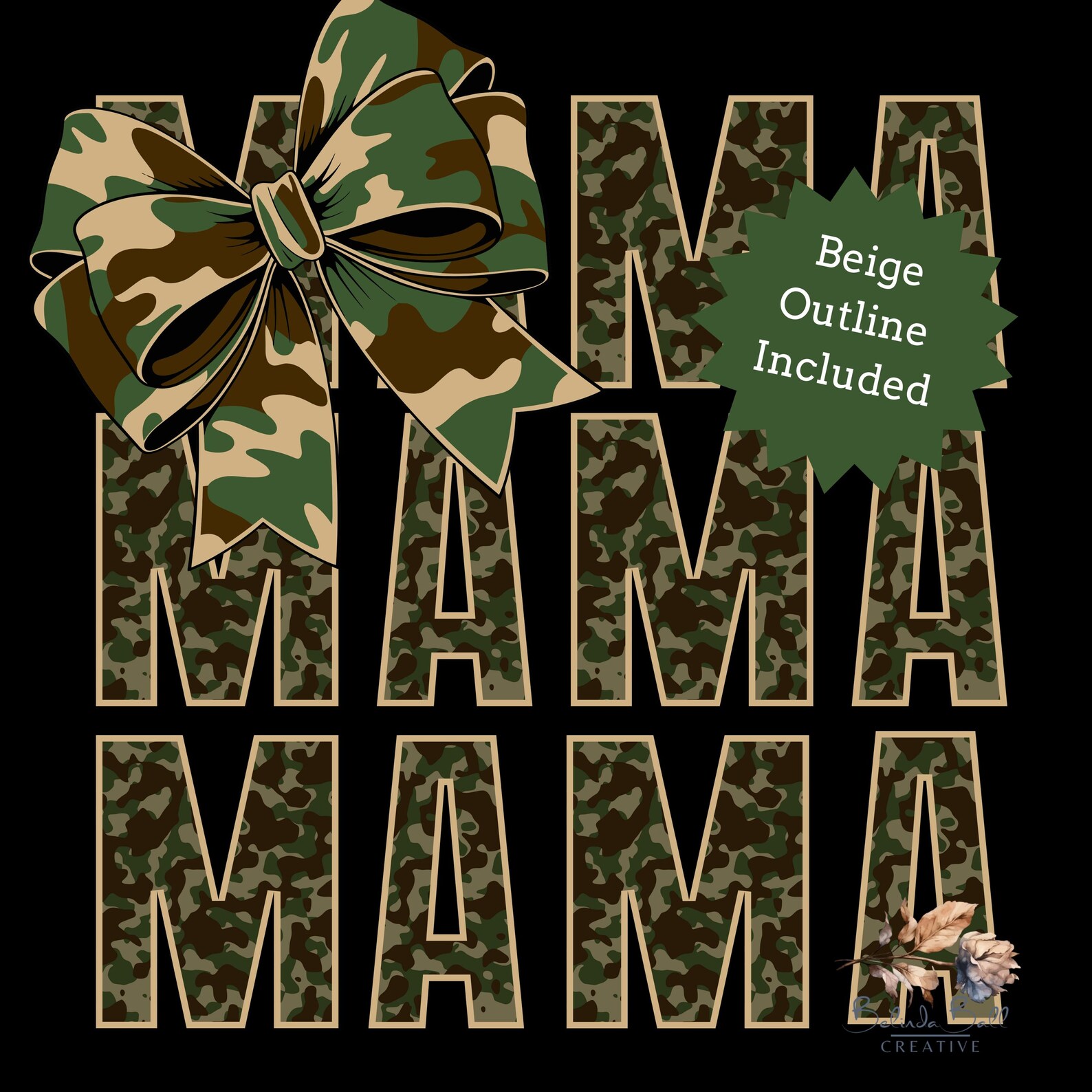 Printable Camo Mama PNG, Camo Bow Clipart, Sublimation PNG, Camouflage ...