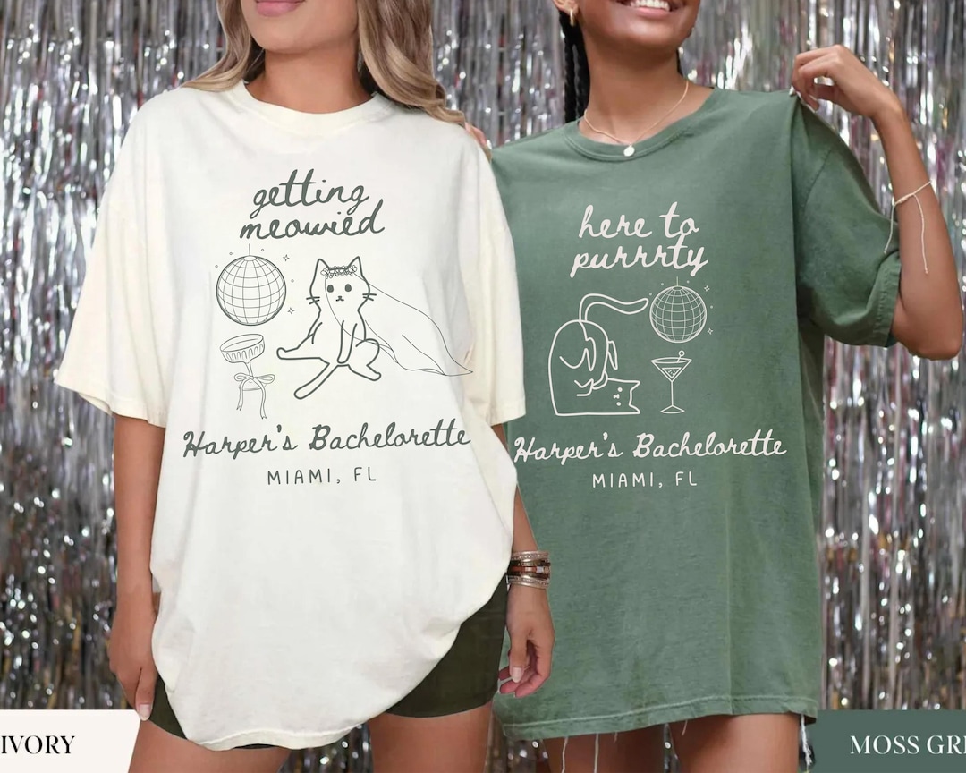 Getting Meowied Bachelorette Shirt: Cat Lover Bridal Party Tee - Etsy