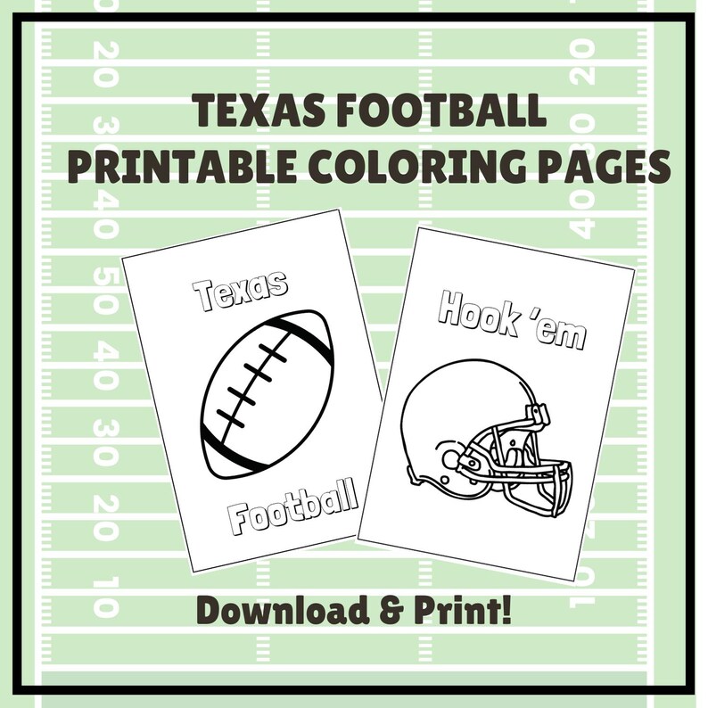 Texas Football Coloring Page Football Coloring Worksheet Printable ...