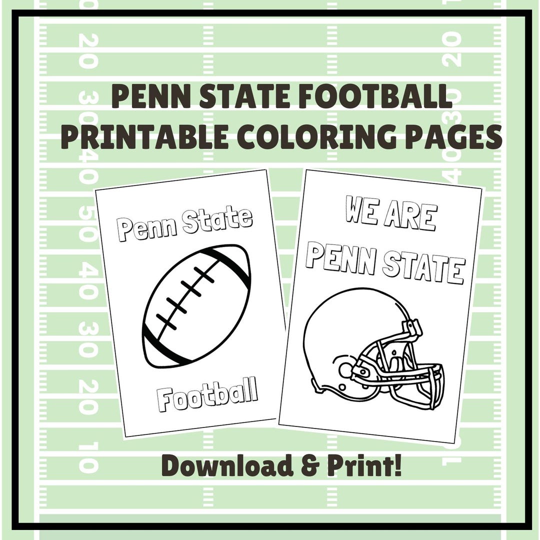 Penn State Football Coloring Page Football Coloring Worksheet Printable ...