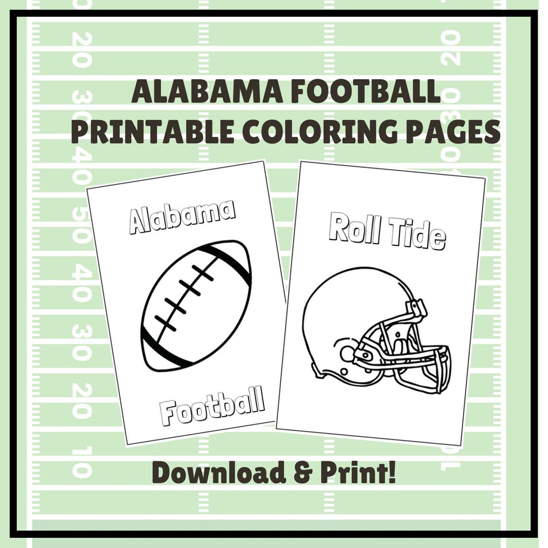 Alabama Football Coloring Page Football Coloring Worksheet Printable ...