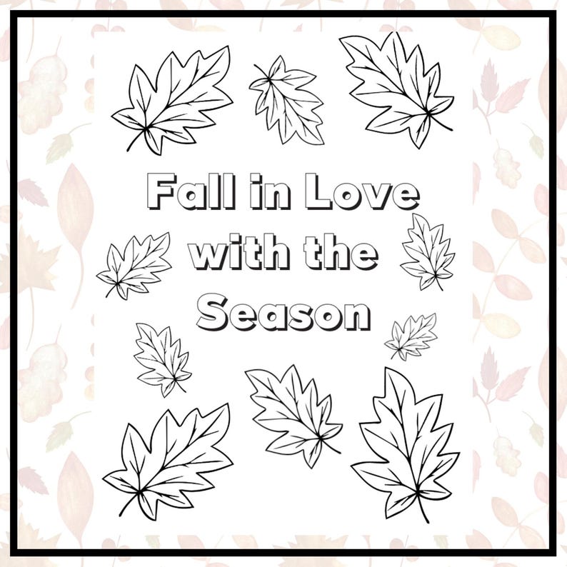 Fall Coloring Page Autumn Printable Art Halloween Coloring Fall Art ...