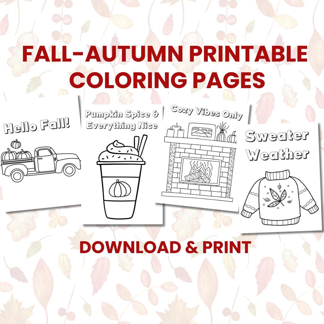Fall Coloring Page Autumn Printable Art Halloween Coloring Fall Art ...