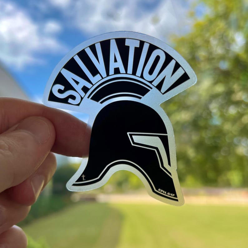 Helmet of Salvation Vinyl Sticker | Black or White | Armor of God Faith ...