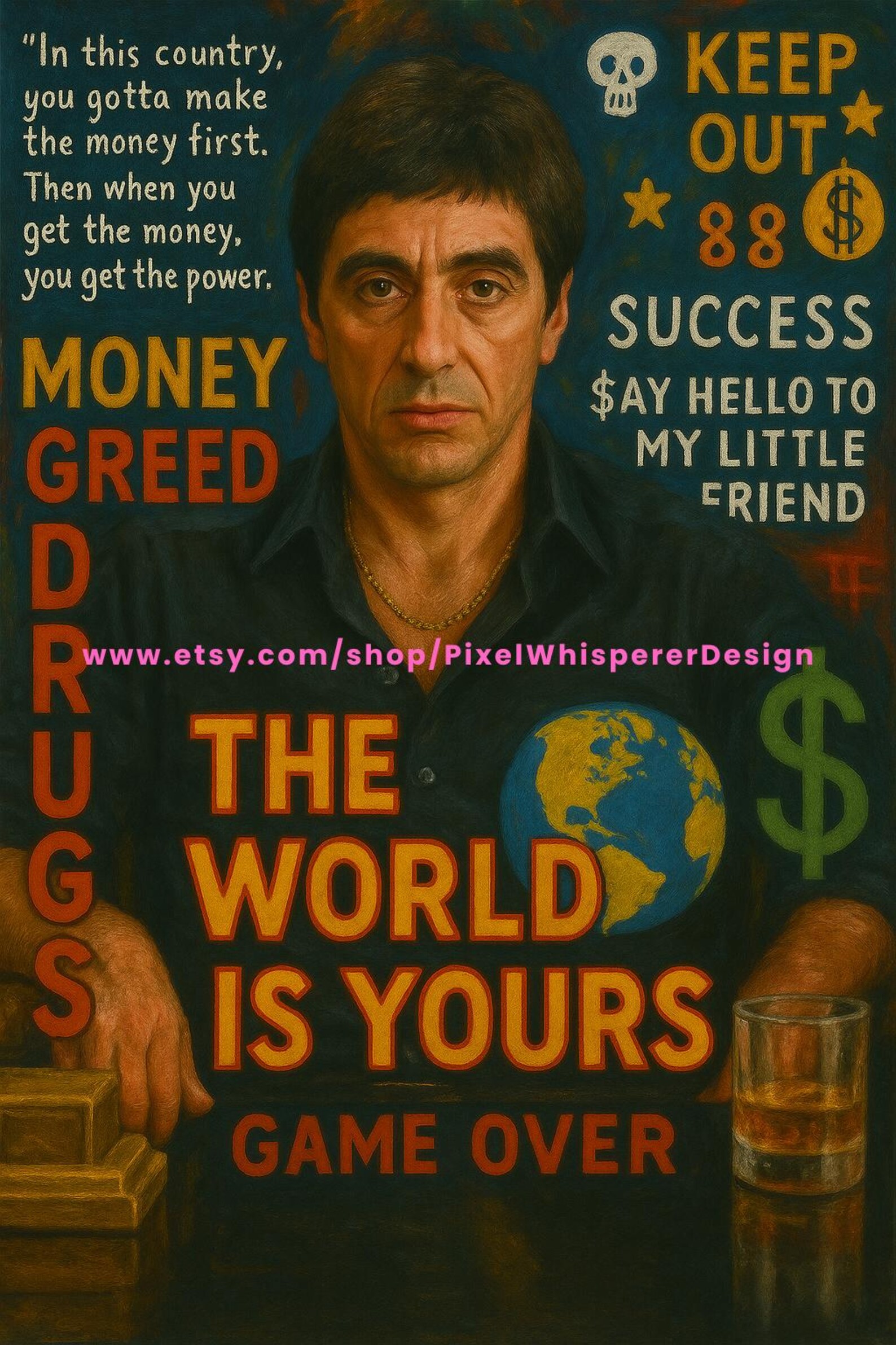 Scarface "the World is Yours" Art Print | Tony Montana Poster (digital ...