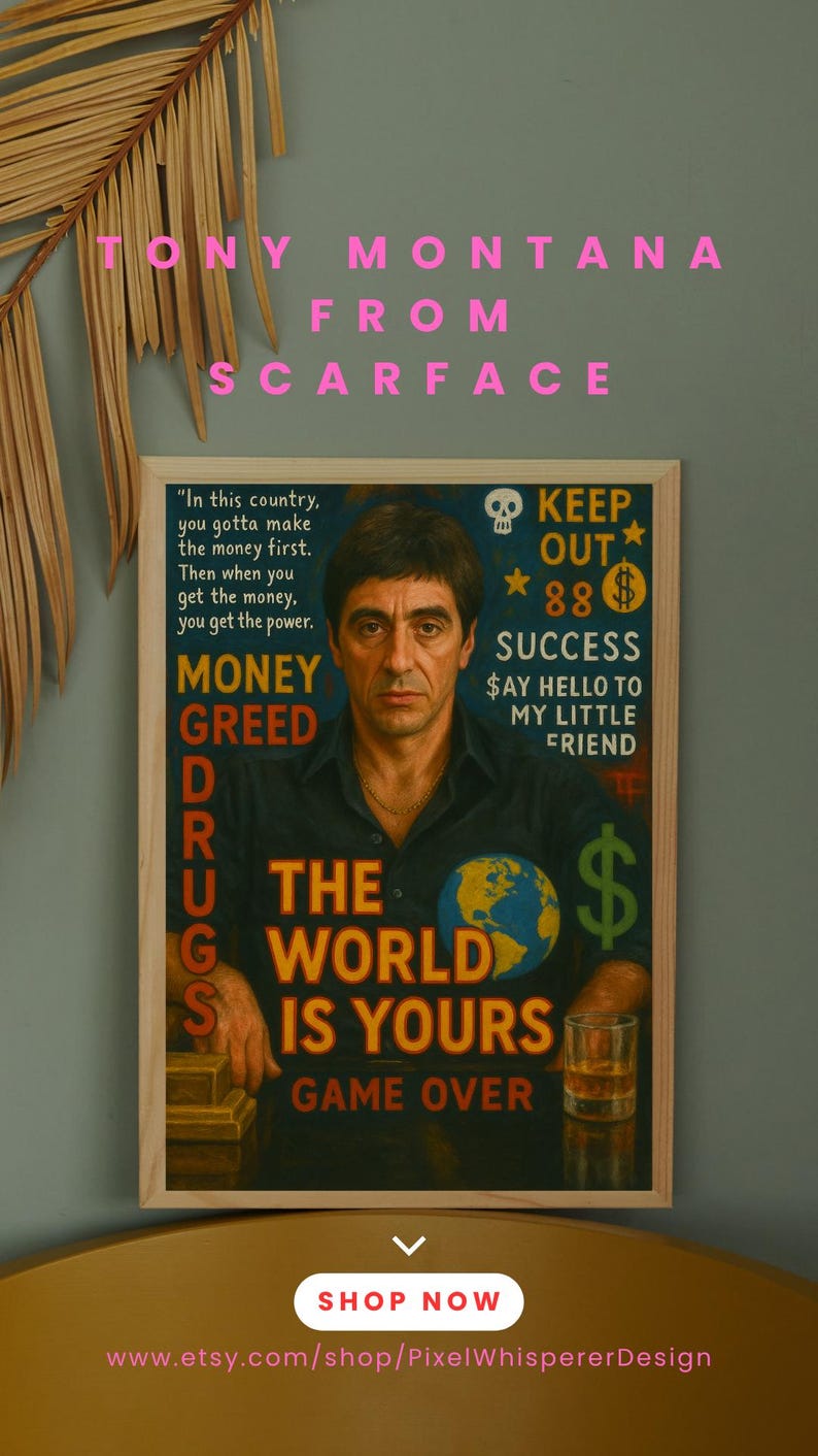 Scarface "the World is Yours" Art Print | Tony Montana Poster (digital ...