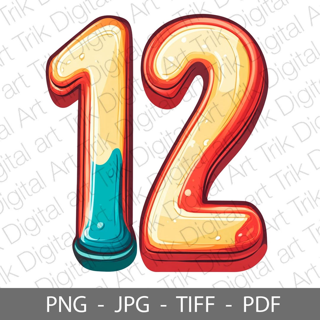 Number 12, Art PNG, Silhouette, Png, Clipart PNG, Print, Happy Birthday ...