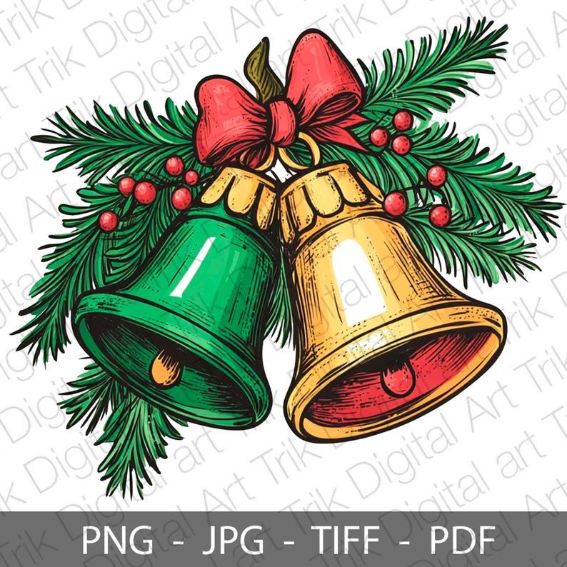Christmas Bells PNG, Art PNG, Silhouette, Png, Clipart PNG, Print ...