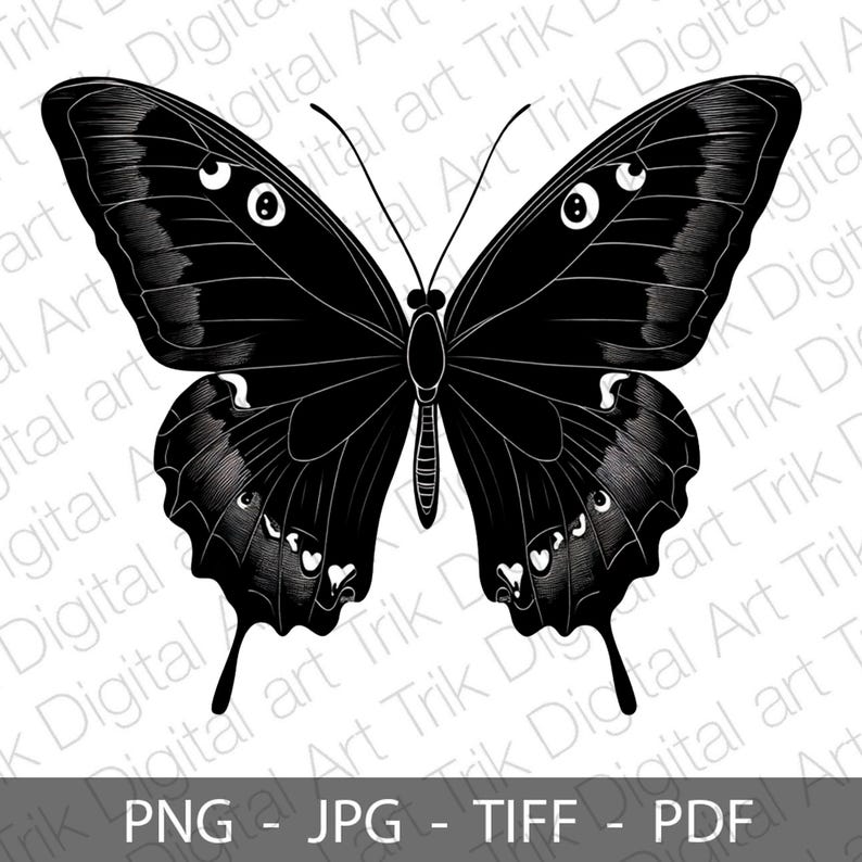 Black Butterfly PNG, Art PNG, Silhouette, Png, Clipart PNG, Print - Etsy