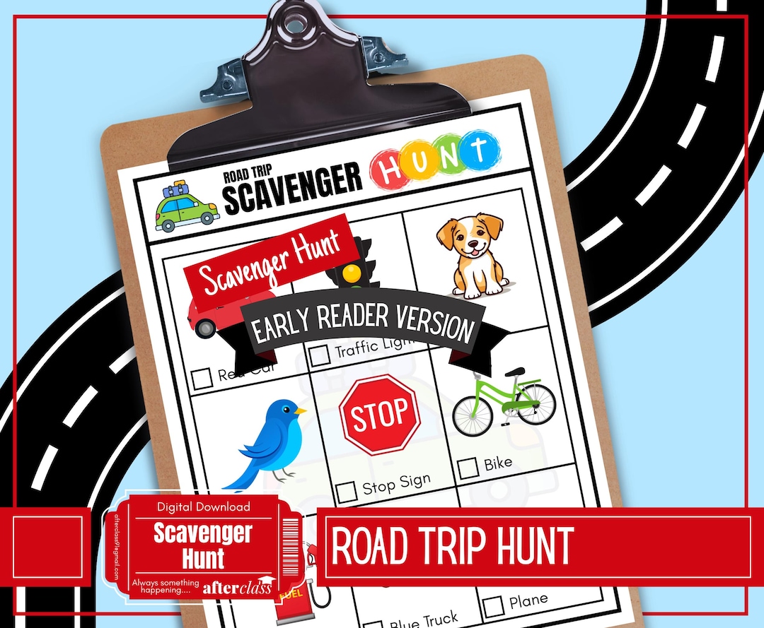 Road Trip Scavenger Hunt for Early Learners | Family Travel Game ...