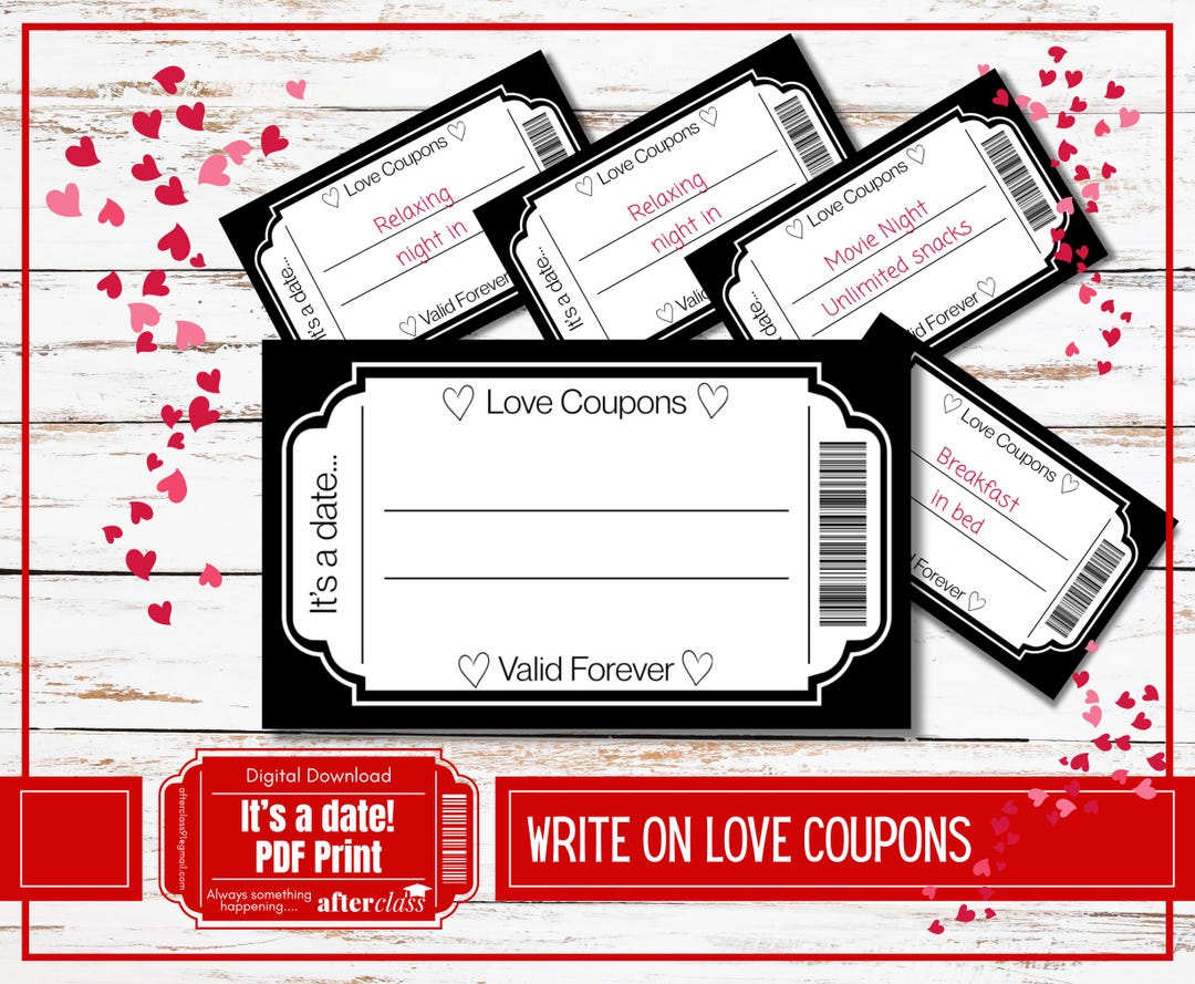 Printable Love Coupons | Date Night Ideas, Romantic Gift (digital ...