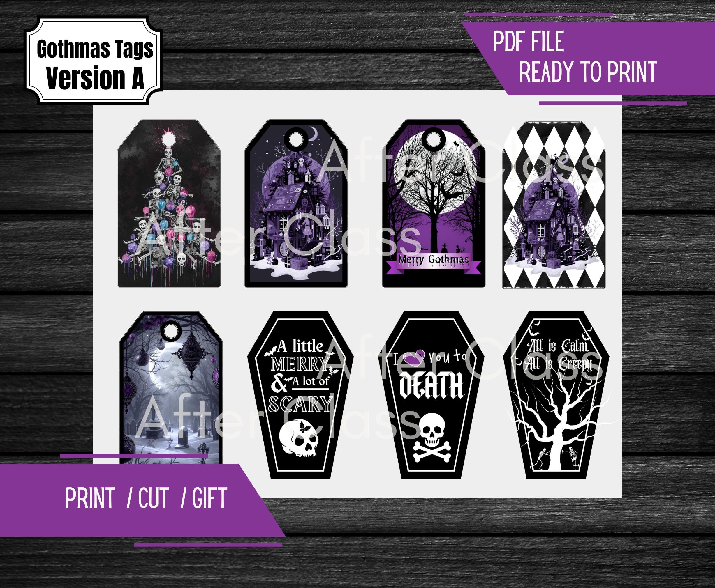 Printable Goth Christmas Gift Tags – Spooky Holiday Tags (digital ...