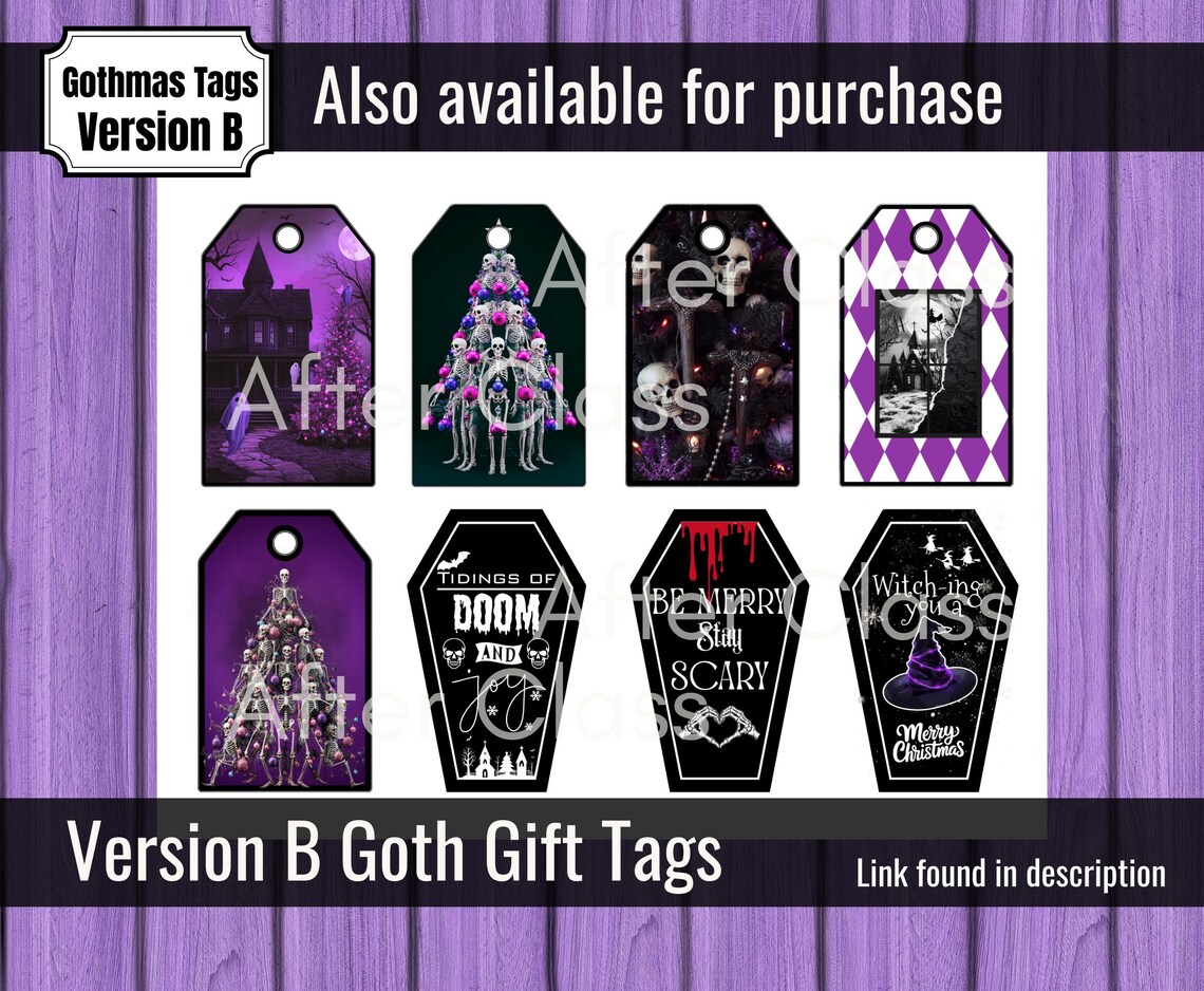 Printable Goth Christmas Gift Tags – Spooky Holiday Tags (digital ...