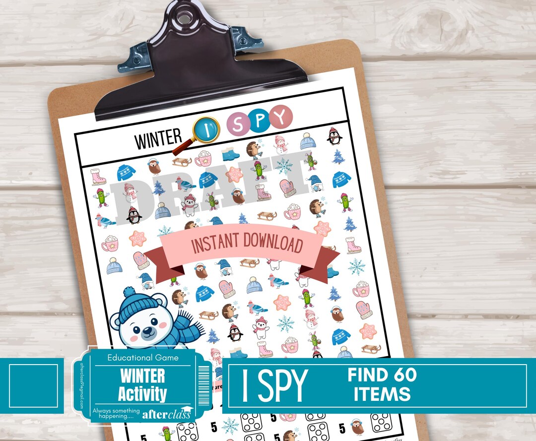 Winter Themed I Spy Game – Printable Kids Activity (PDF) Instant ...