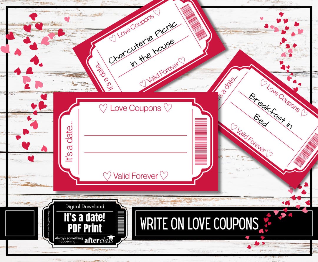 DIY Love Coupon Book | Printable Date Night Gift (PDF Download) - Etsy