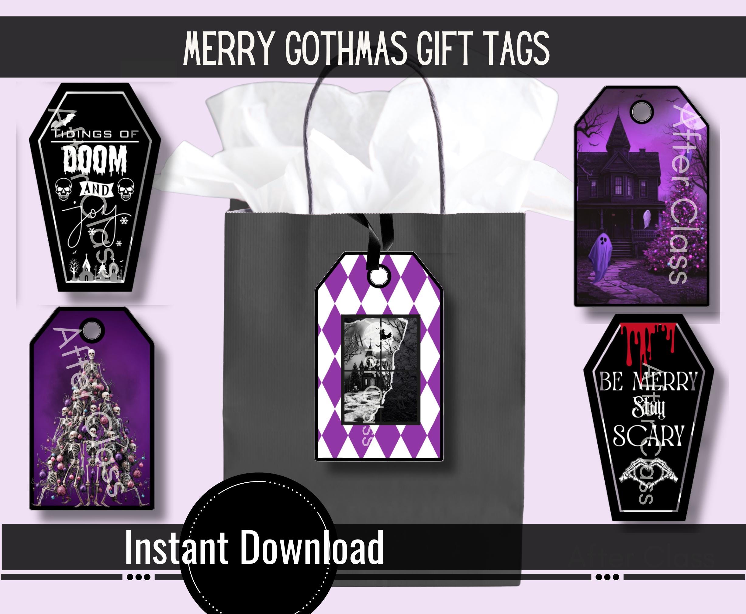 Printable Goth Christmas Gift Tags – Spooky Holiday Tags (digital ...