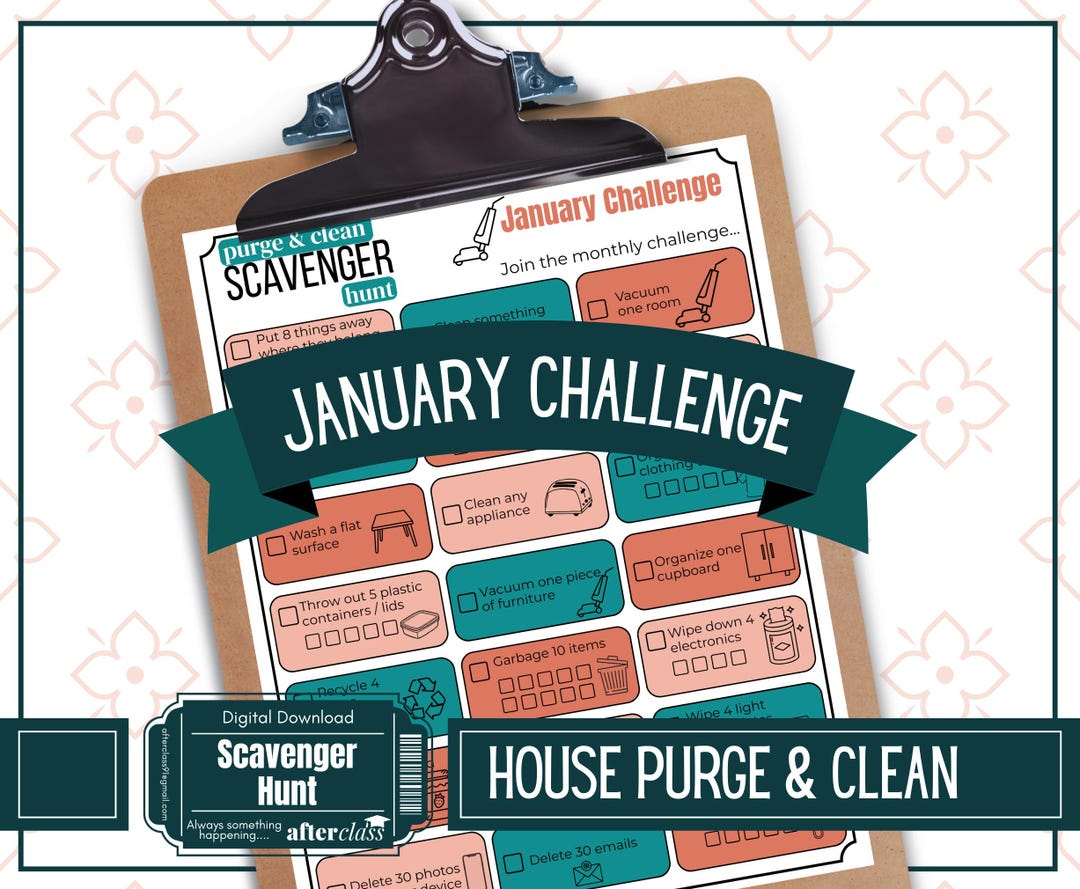 January Cleaning Scavenger Hunt | Printable Tidy & Purge Challenge (PDF ...