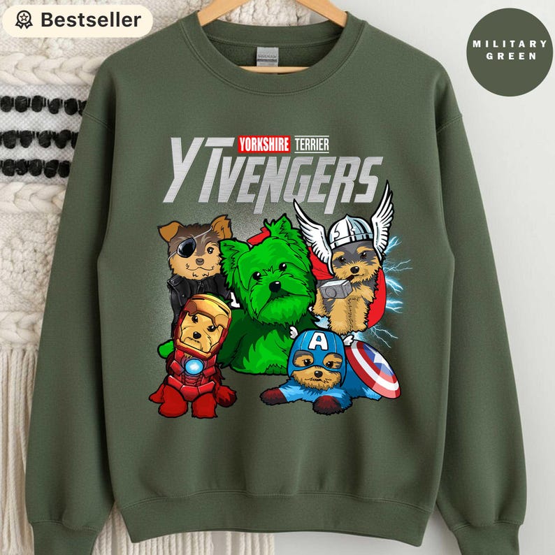 Yorkshire Terrier Avengers Sweatshirt, Funny Superhero Dog Lover Gift ...