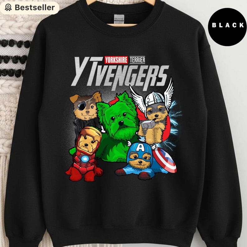 Yorkshire Terrier Avengers Sweatshirt, Funny Superhero Dog Lover Gift ...