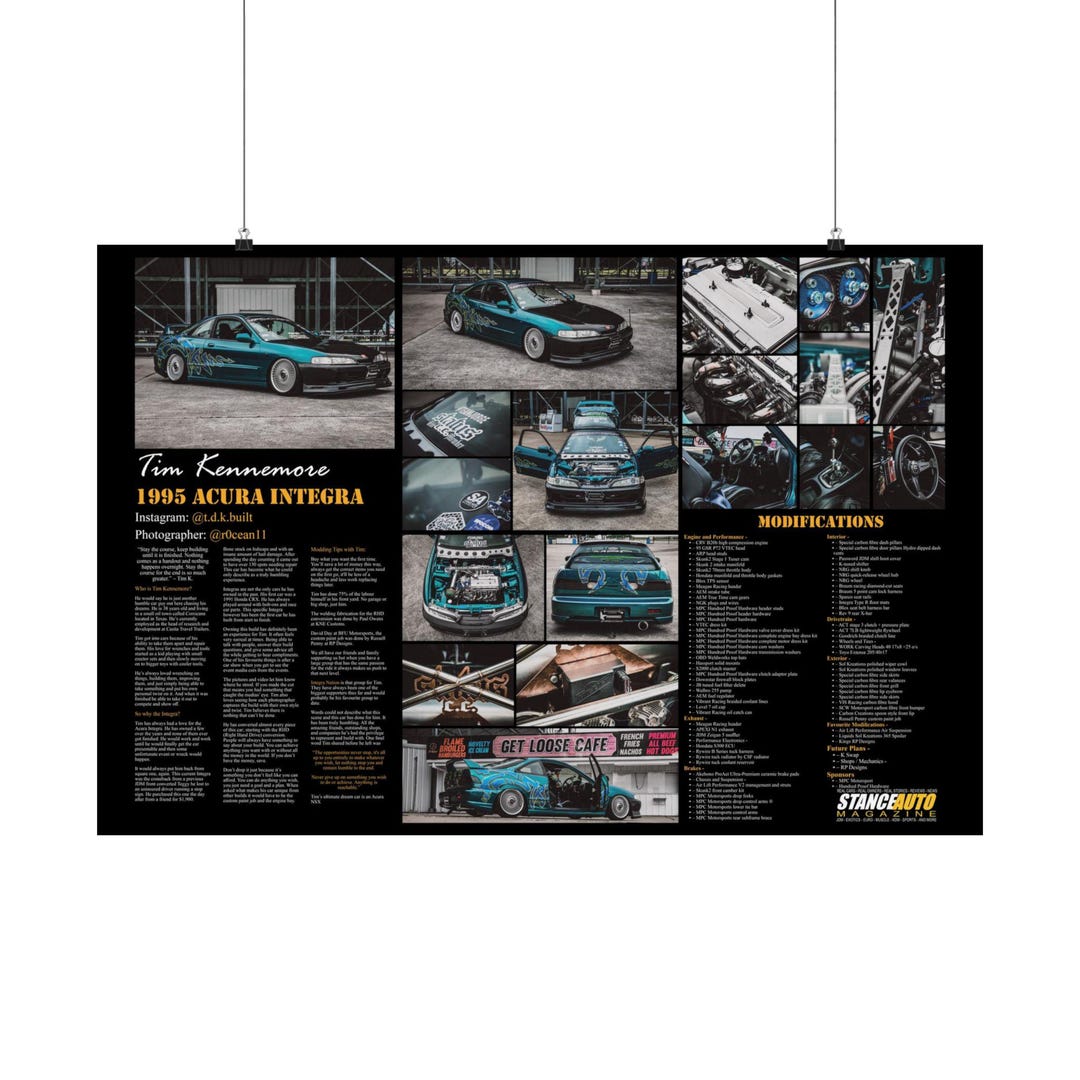 Stance Auto Magazine 1995 Acura Integra Poster - Etsy