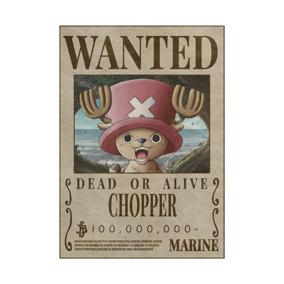 One Piece Chopper Wanted Poster - Etsy