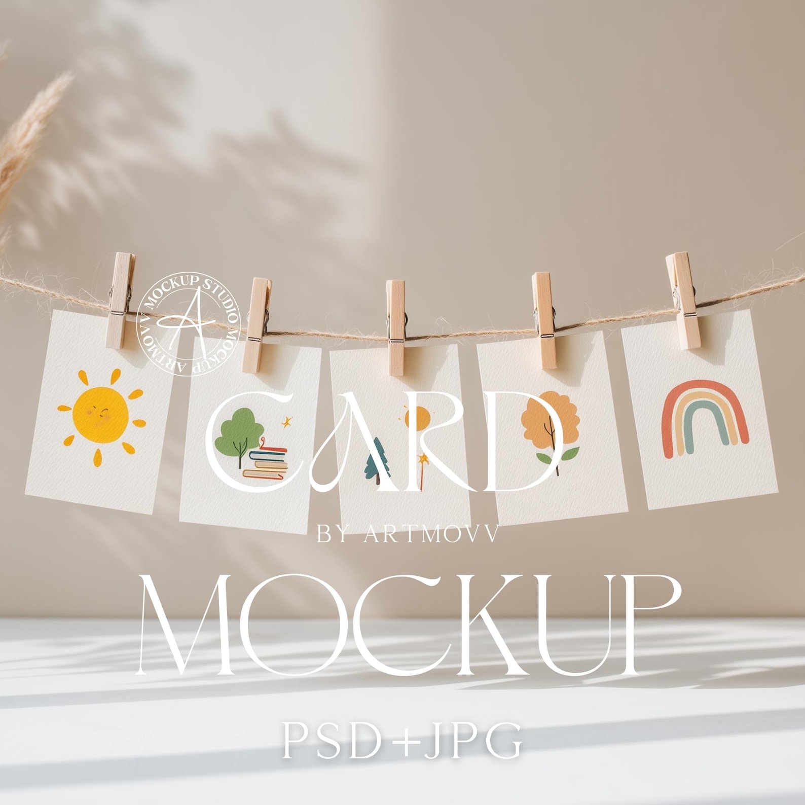 Positive Affirmation Cards Mockup, Drag and Drop Template, Editable ...