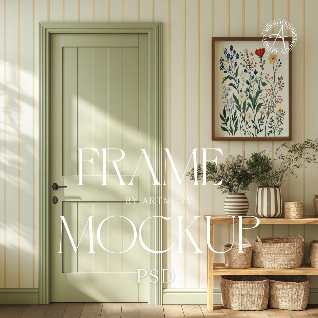 Cottagecore Frame Mockup PSD, Elegance Vintage Art Print Mockup ...