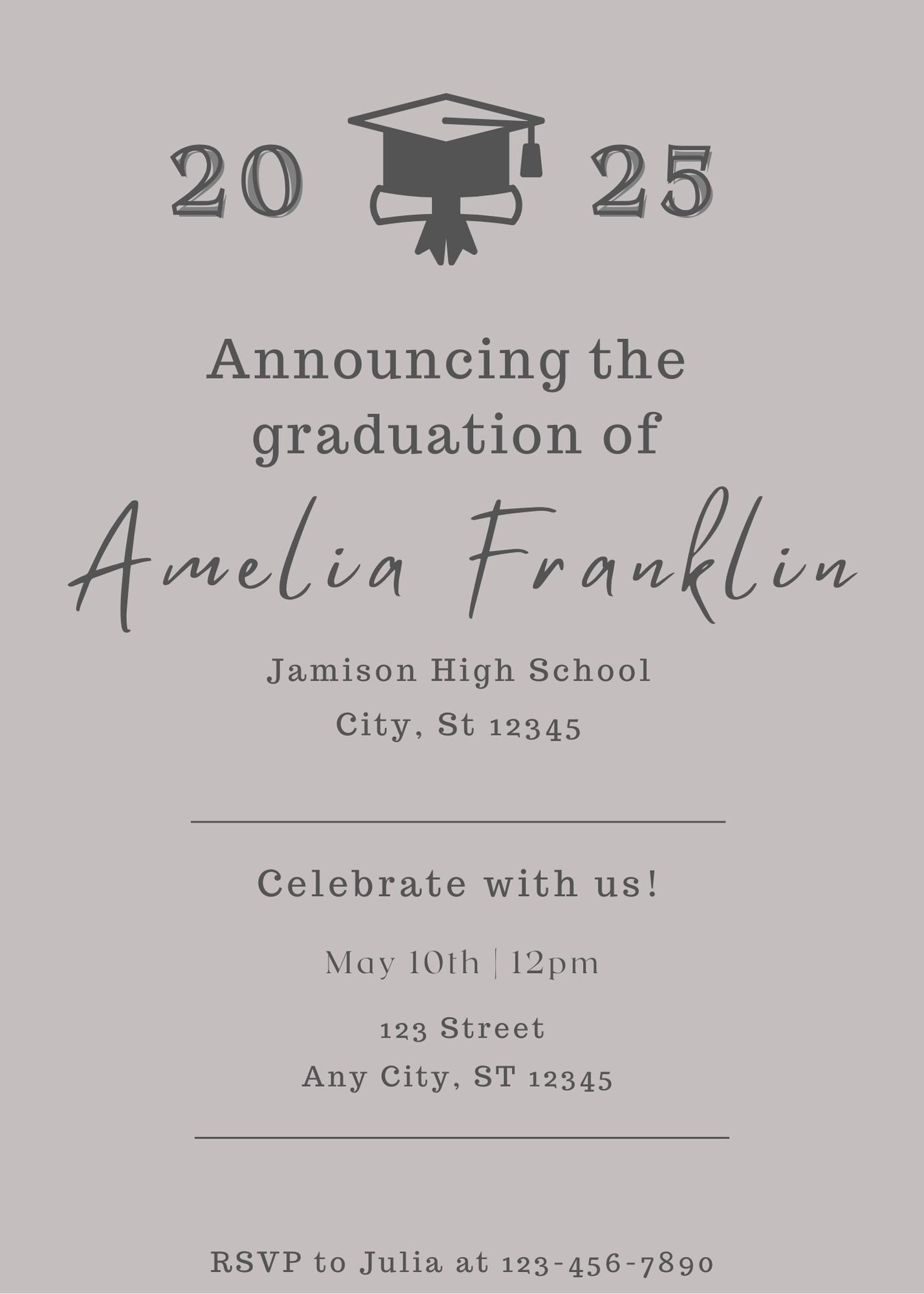 Graduation Party, Graduation, 2025 Graduate, Party, Invitation, Digital ...